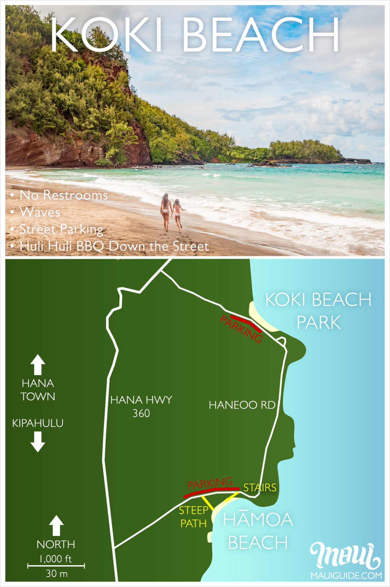 Koki Beach Map, Information & Video | Road to Hana | Maui, Hawaii